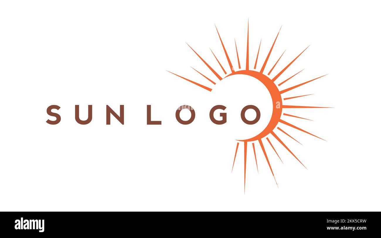 sun logo design on the horizon. summer sign or symbol. Sun icon vector ...