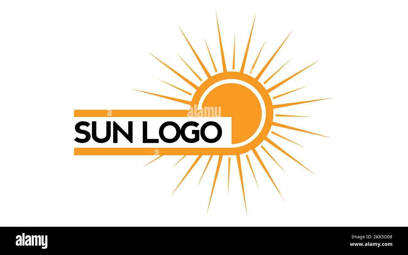 sun logo design on the horizon. summer sign or symbol. Sun icon vector ...
