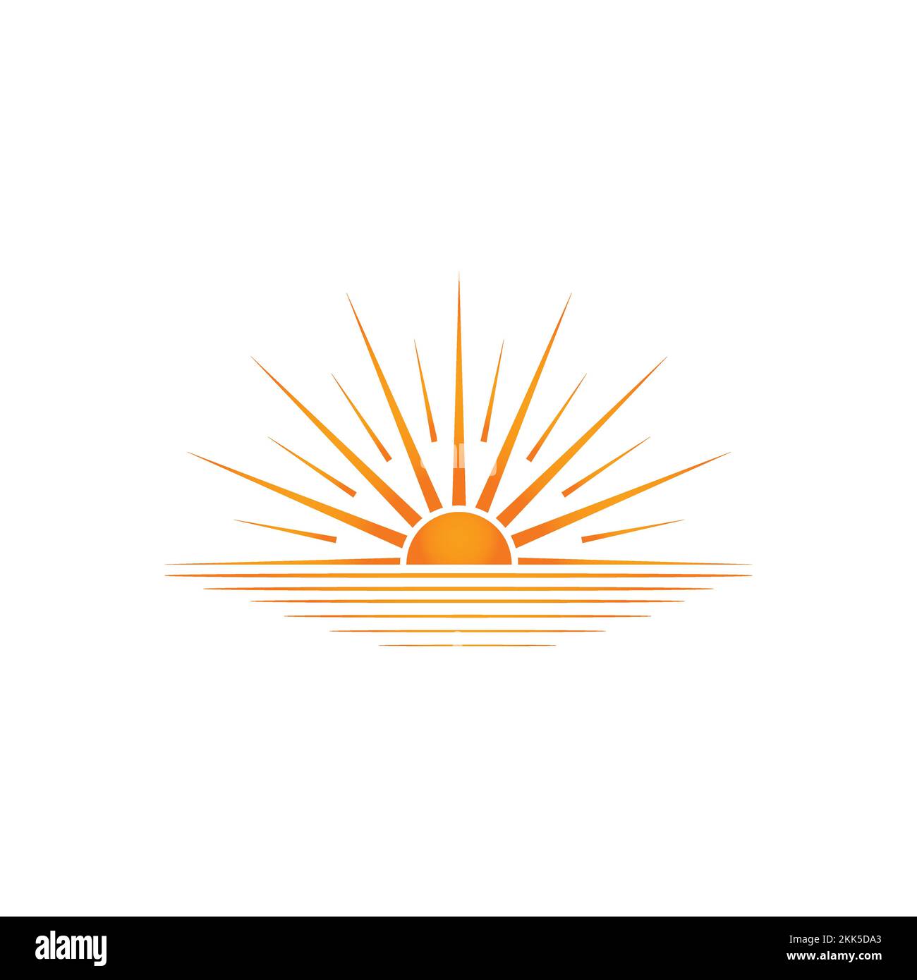 sun logo design on the horizon. summer sign or symbol. Sun icon vector ...