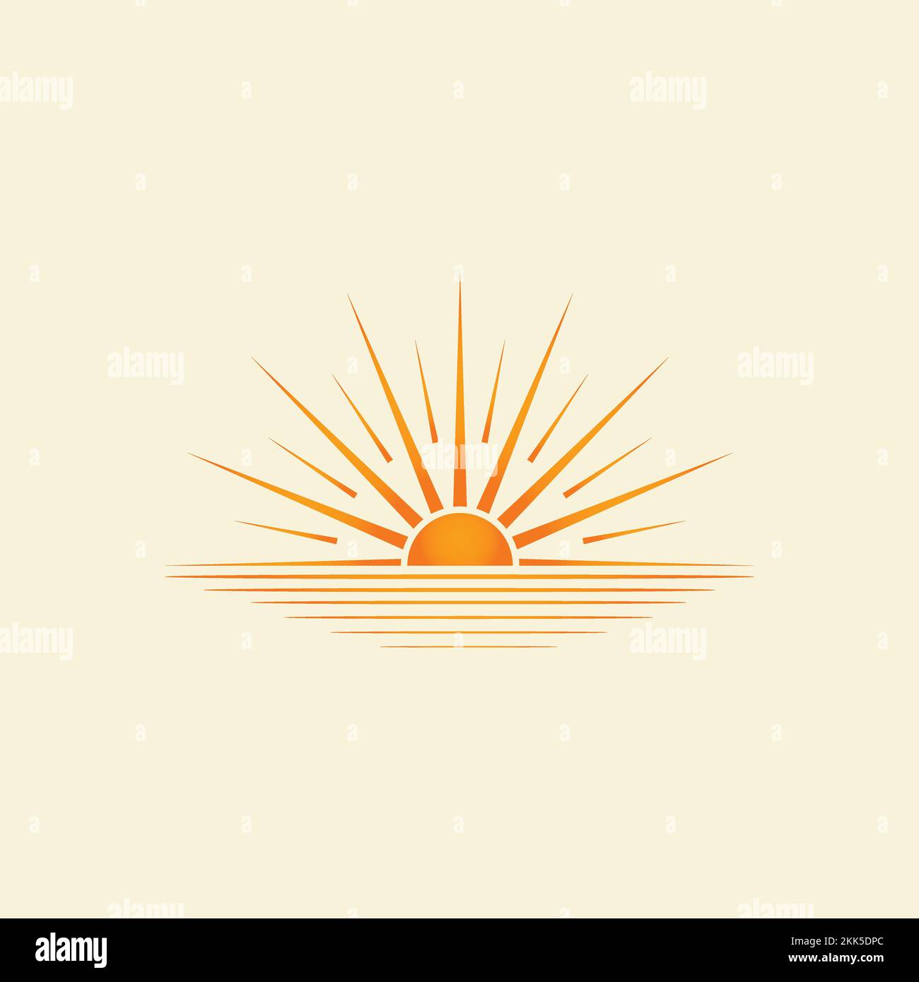 sun logo design on the horizon. summer sign or symbol. Sun icon vector ...