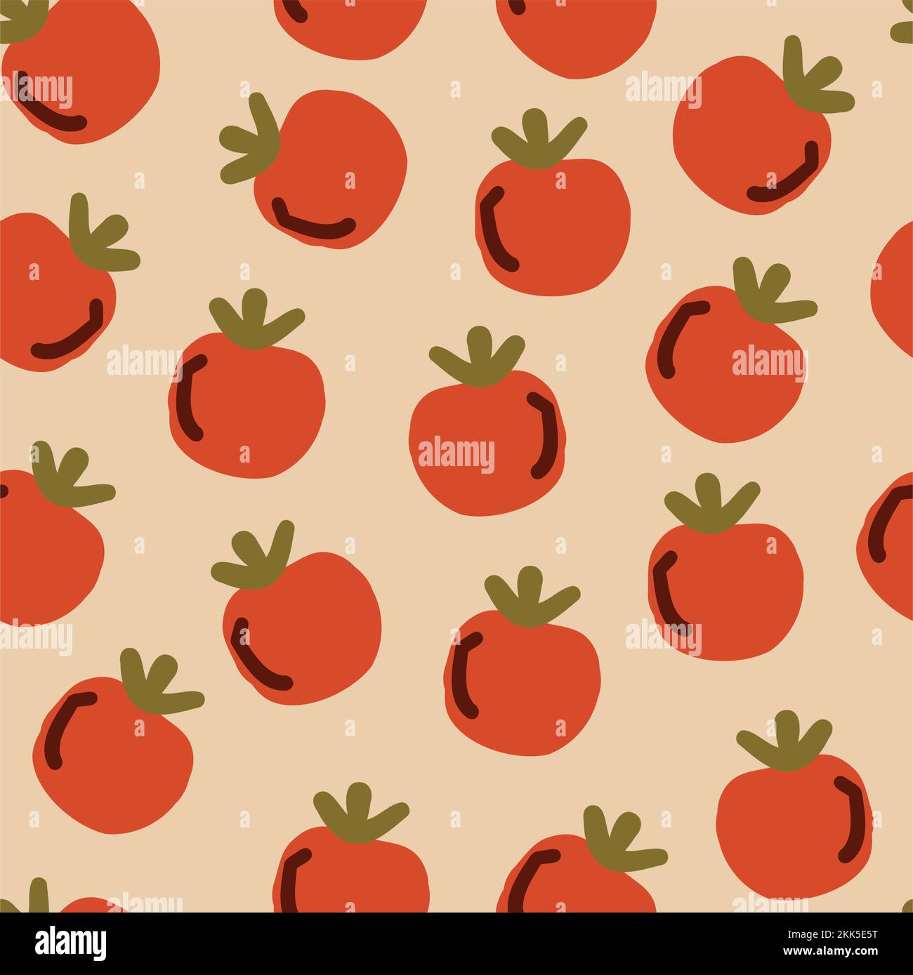 Vector tomato seamless pattern. Repeating background of tomato on a ...