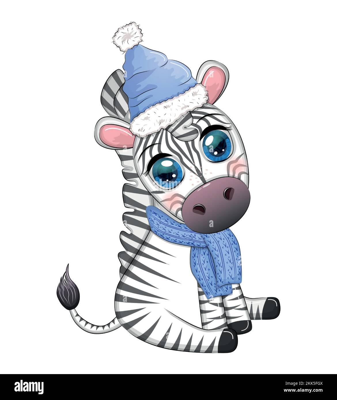 Cute zebra in a hat and scarf, skating, winter. Wildlife Holidays ...