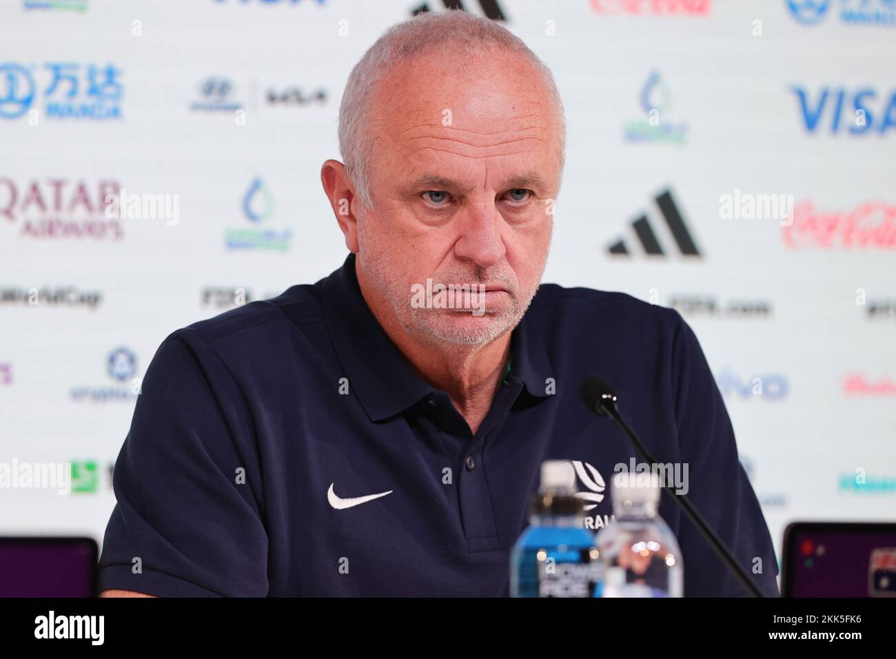 Doha, Qatar. 25th Nov, 2022. Graham Arnold Head Coach of Australia ...