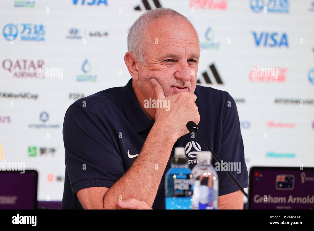 Doha, Qatar. 25th Nov, 2022. Graham Arnold Head Coach of Australia ...