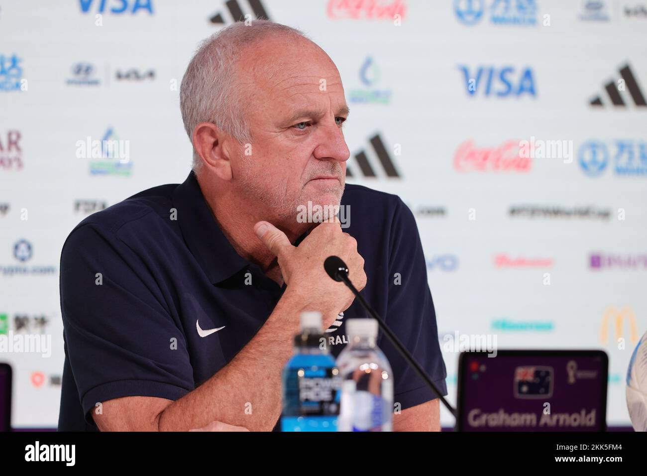 Doha, Qatar. 25th Nov, 2022. Graham Arnold Head Coach of Australia ...