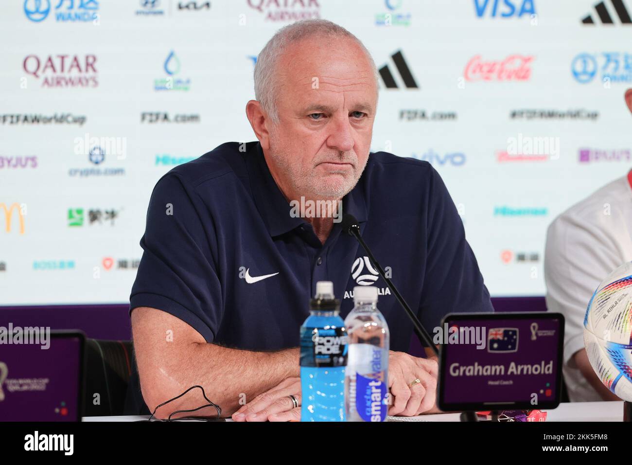 Doha, Qatar. 25th Nov, 2022. Graham Arnold Head Coach of Australia ...