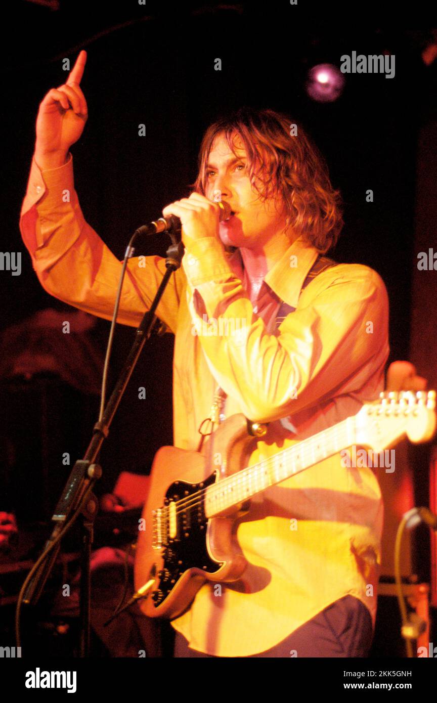David McCabe, singer and guitarist with THE ZUTONS at Cardiff Welsh ...