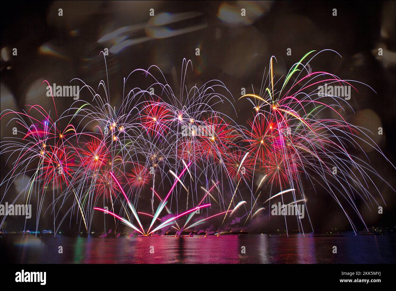 Fireworks with illumination display in many places where open to the ...