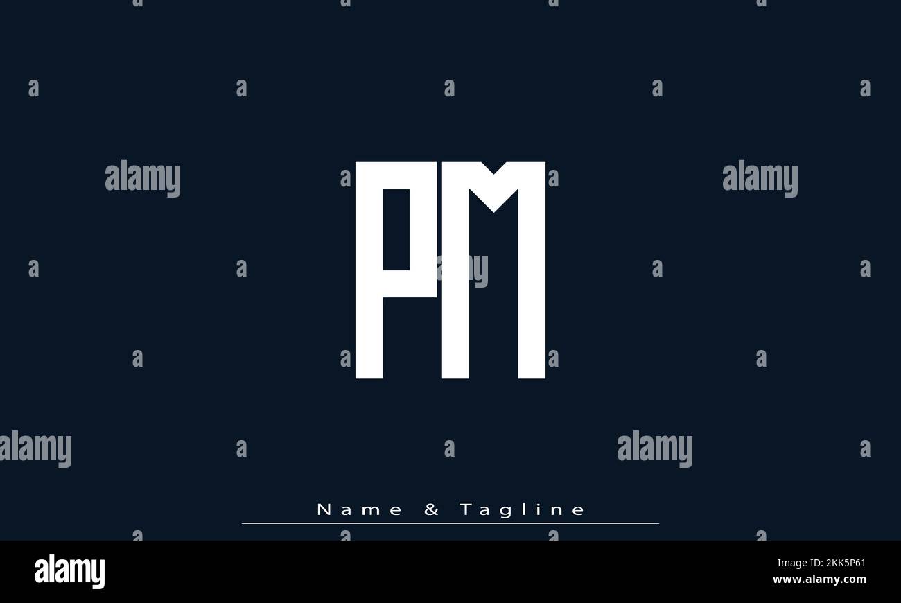 Alphabet letters Initials Monogram logo PM , MP Stock Vector Image ...