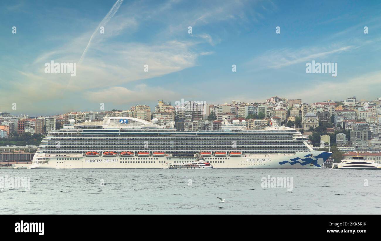 Regal Princess, Huge cruise ship docked at terminal of Galataport, a ...
