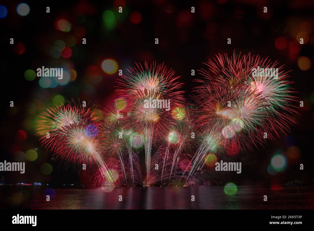 Fireworks with illumination display in many places where open to the ...