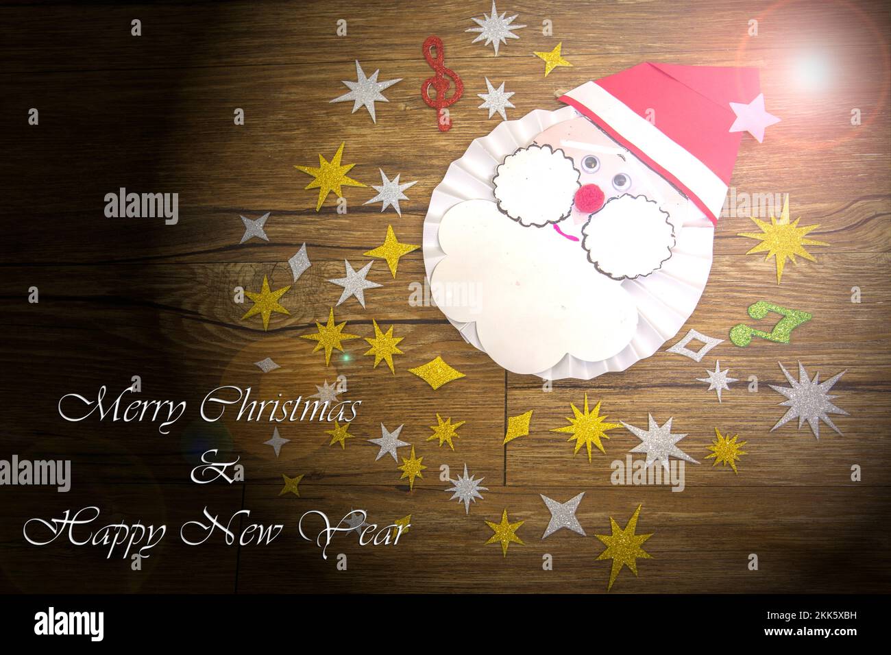 Santa Clause of paper making use for card, banner, backdrop and ...