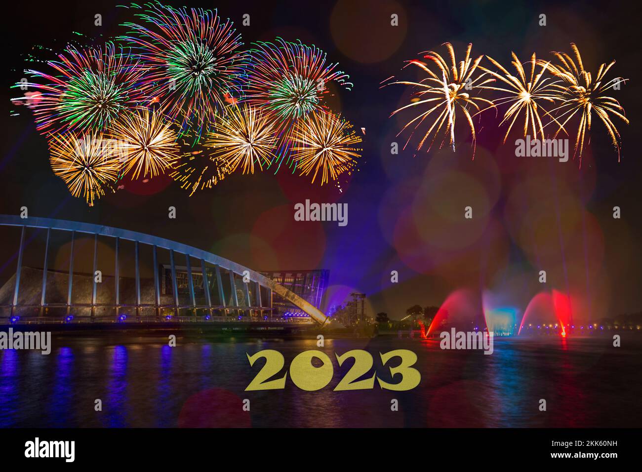 Fireworks with illumination display in many places where open to the ...