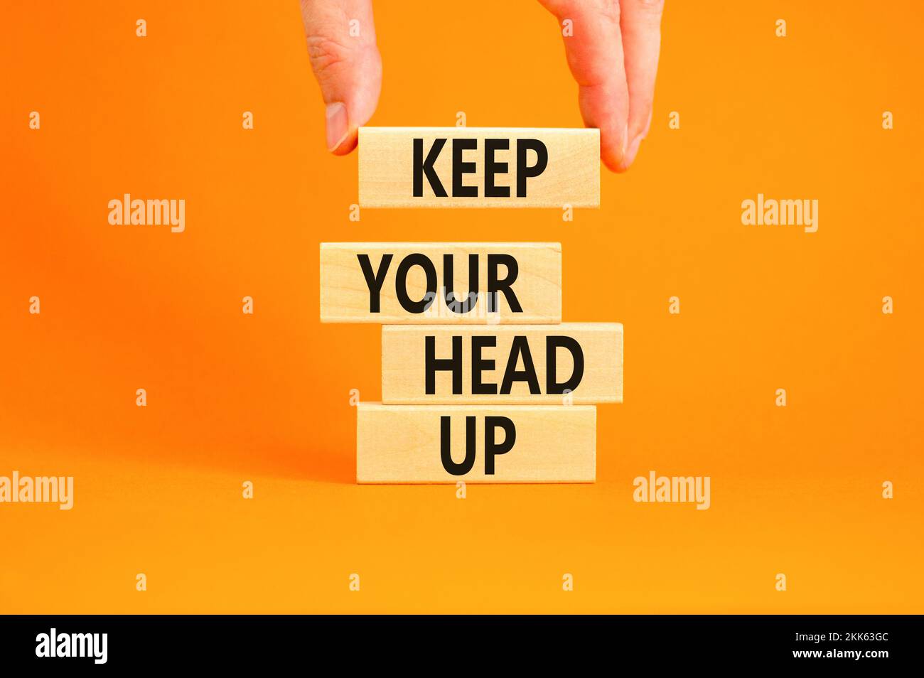 Keep your head up symbol. Concept words Keep your head up on wooden ...