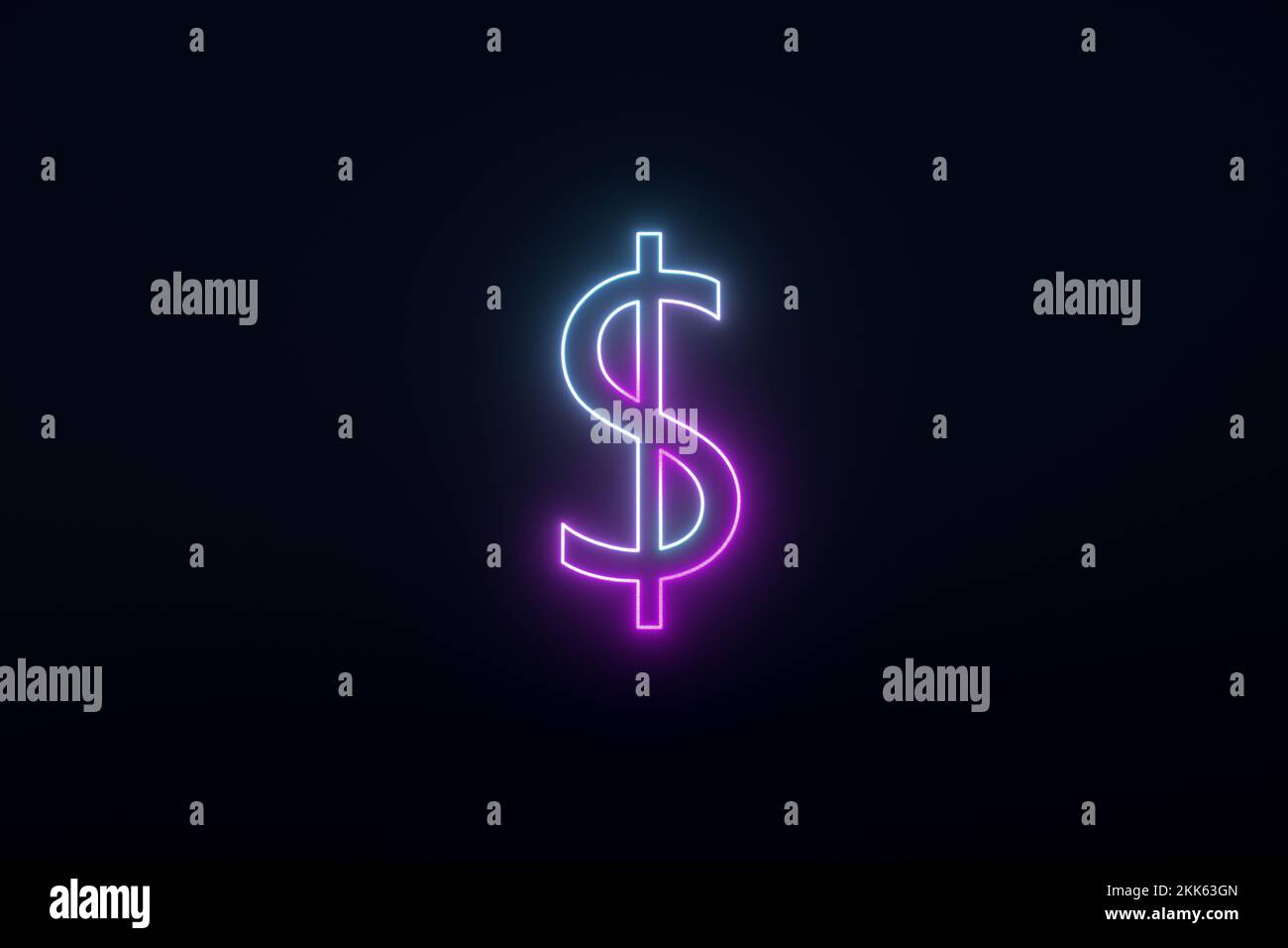 neon dollar sign, 3d render Stock Photo - Alamy