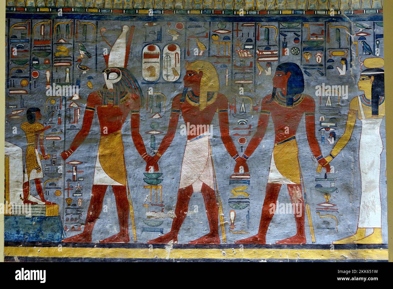 ANCIENT EGYPTIAN PAINTINGS AND HIEROGLYPHS IN THE PHAROAH'S TOMB IN THE ...