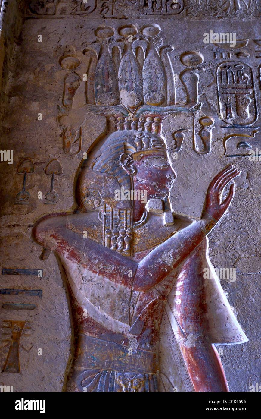 ANCIENT EGYPTIAN PAINTINGS AND HIEROGLYPHS IN THE PHAROAH'S TOMB IN THE ...