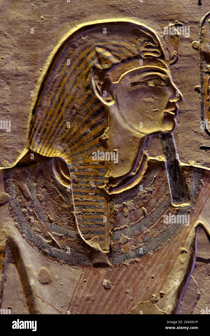 ANCIENT EGYPTIAN PAINTINGS AND HIEROGLYPHS IN THE PHAROAH'S TOMB IN THE ...