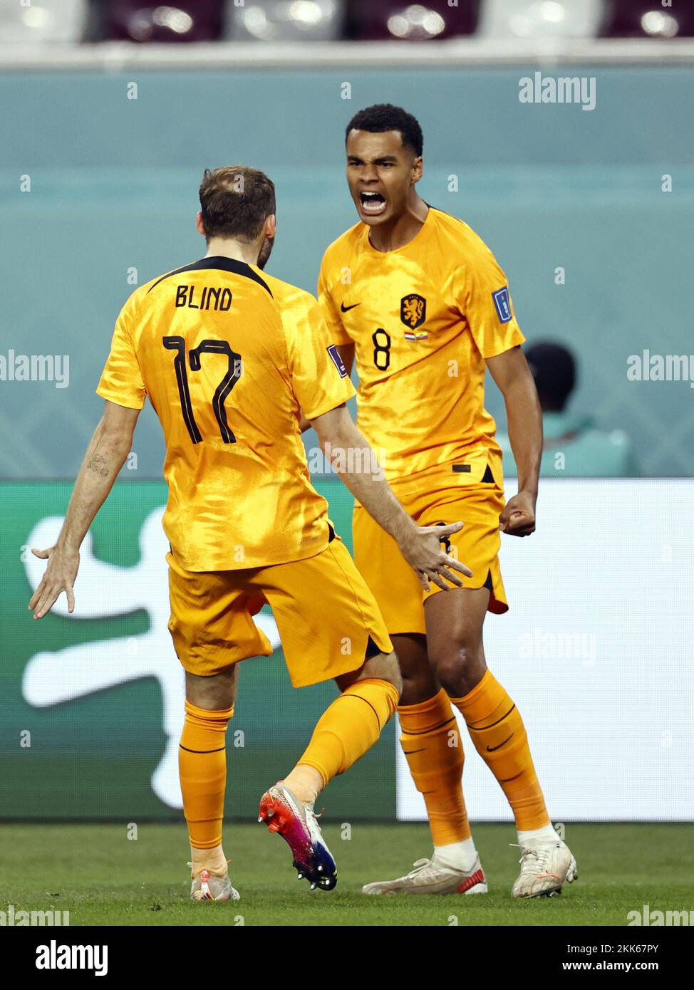 AL-RAYYAN - (LR) Daley Blind of Holland, Cody Gakpo of Holland ...