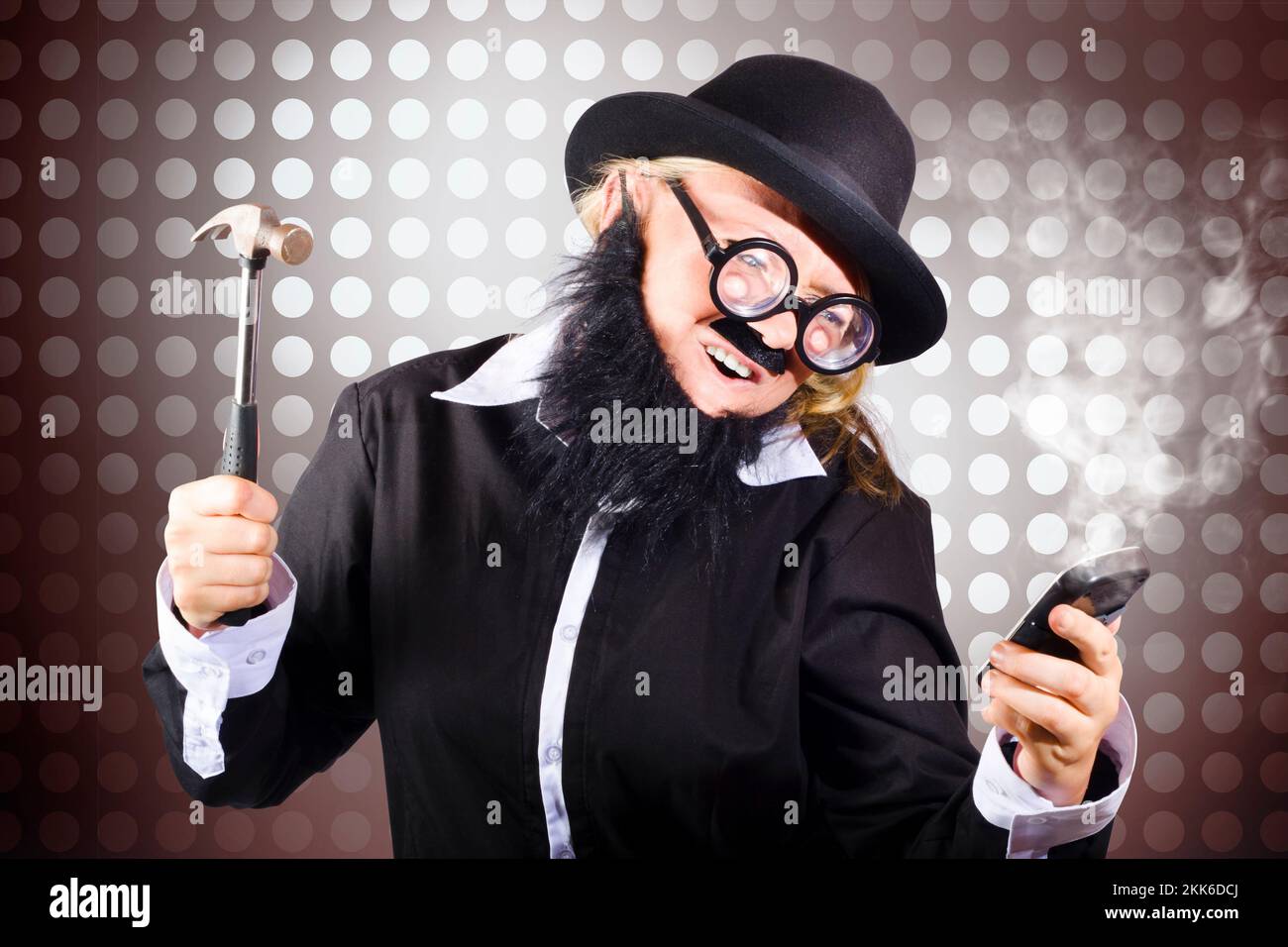 Mobile phone broken humour hi-res stock photography and images - Alamy