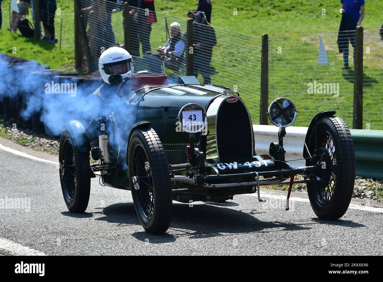A smokey end to the race, Chris Townsend, Bugatti T37A, Melville and ...