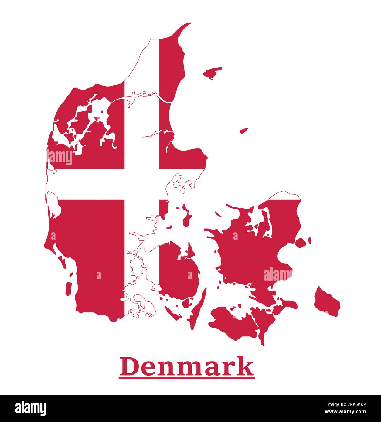 An illustration of a Denmark national flag and map Stock Vector Image ...
