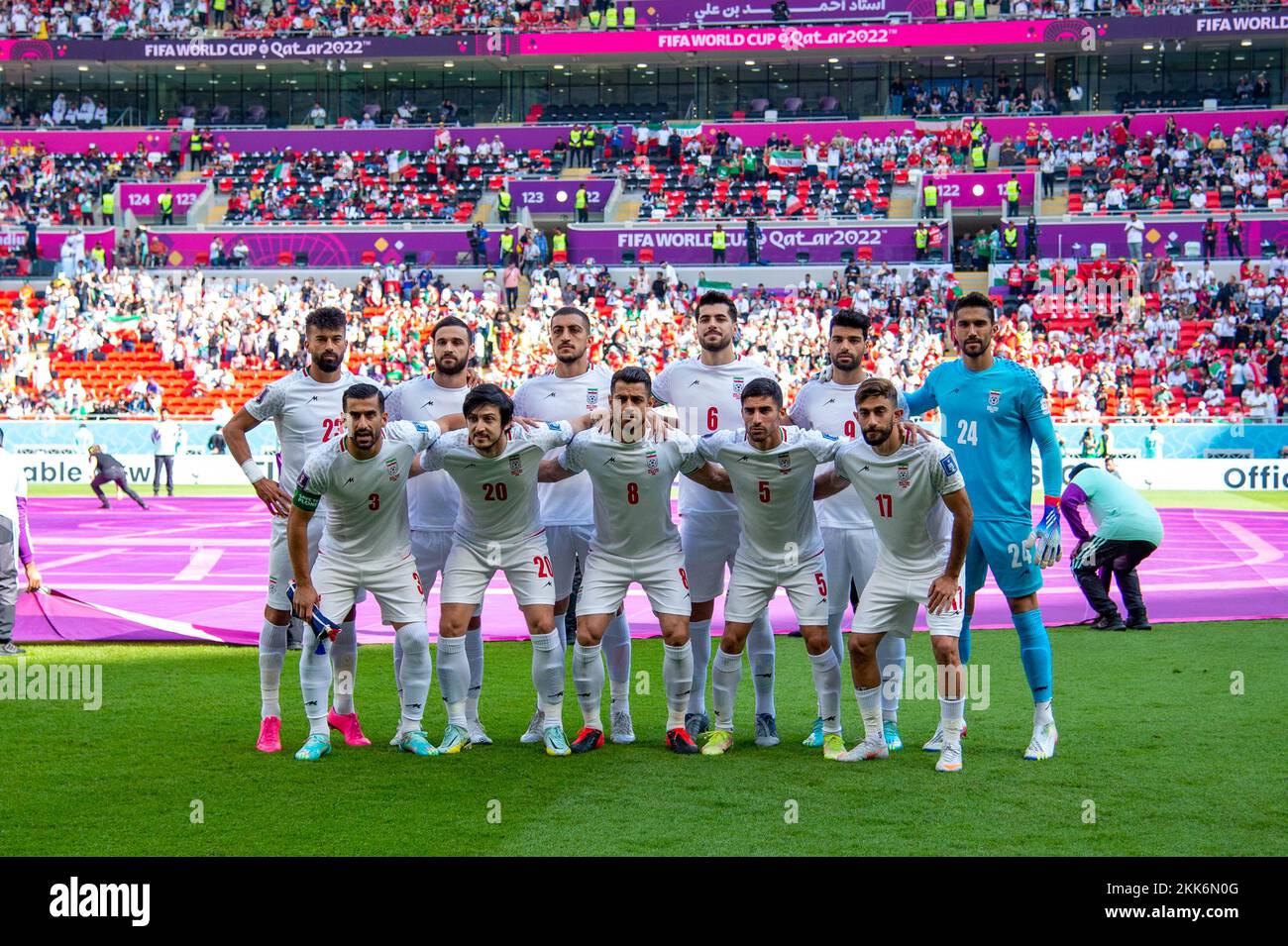 Ar Rayyan, Qatar. 25th Nov, 2022. The Iranian national football team ...