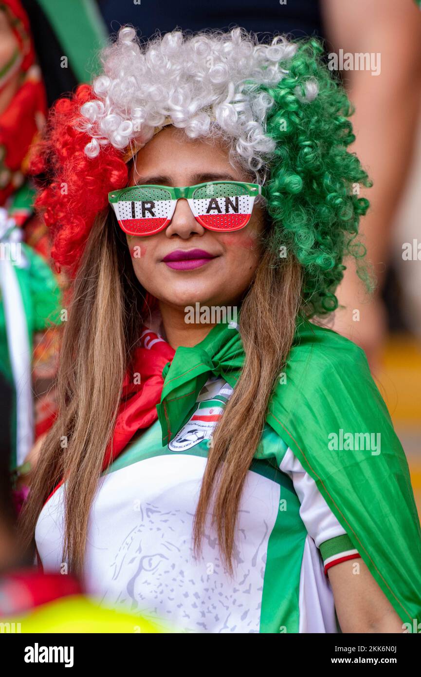 Ar Rayyan, Qatar. 25th Nov, 2022. The Iranian fan during the FIFA World ...