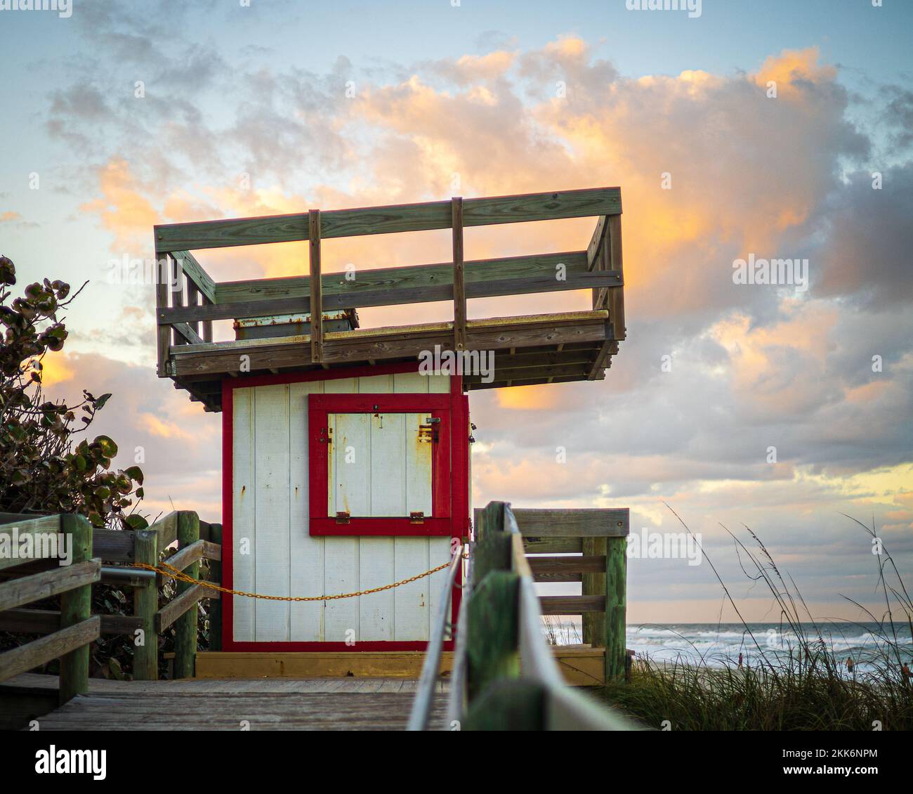 A lifeguard Lookout point in Paradise Beach Melbourne Florida Stock ...