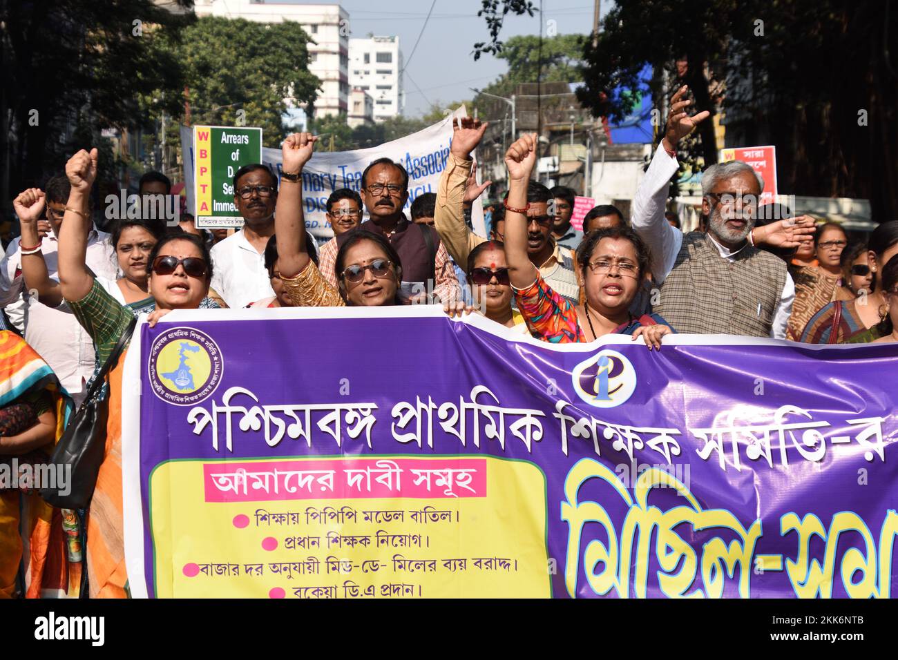 Kolkata, West Bengal, India. 25th Nov, 2022. Primary teachers of the ...