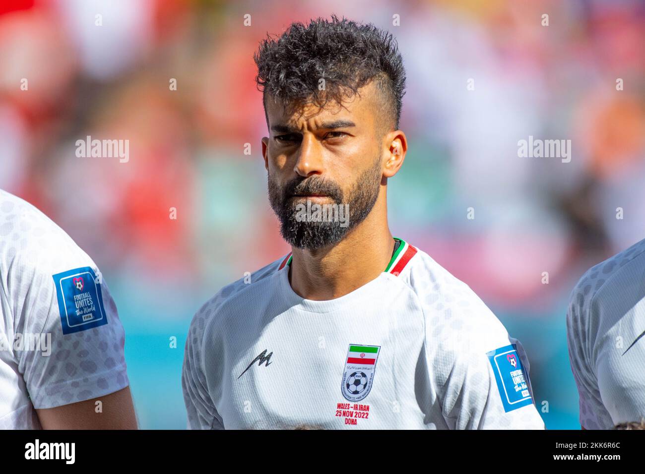 Qatar. 25th Nov, 2022. Ramin REZAEIAN of Iran during the FIFA World Cup ...