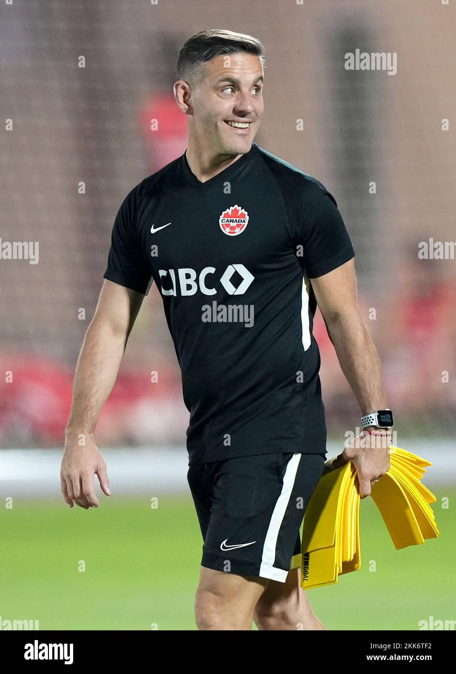 November 25, 2022, DOHA, QATAR: Canada head coach John Herdman smiles ...