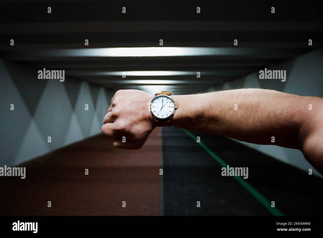 Classic watch on male wrist. Concept of time Stock Photo - Alamy
