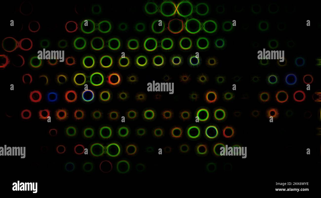 Abstract colorful rings neon light on dark background Stock Photo - Alamy