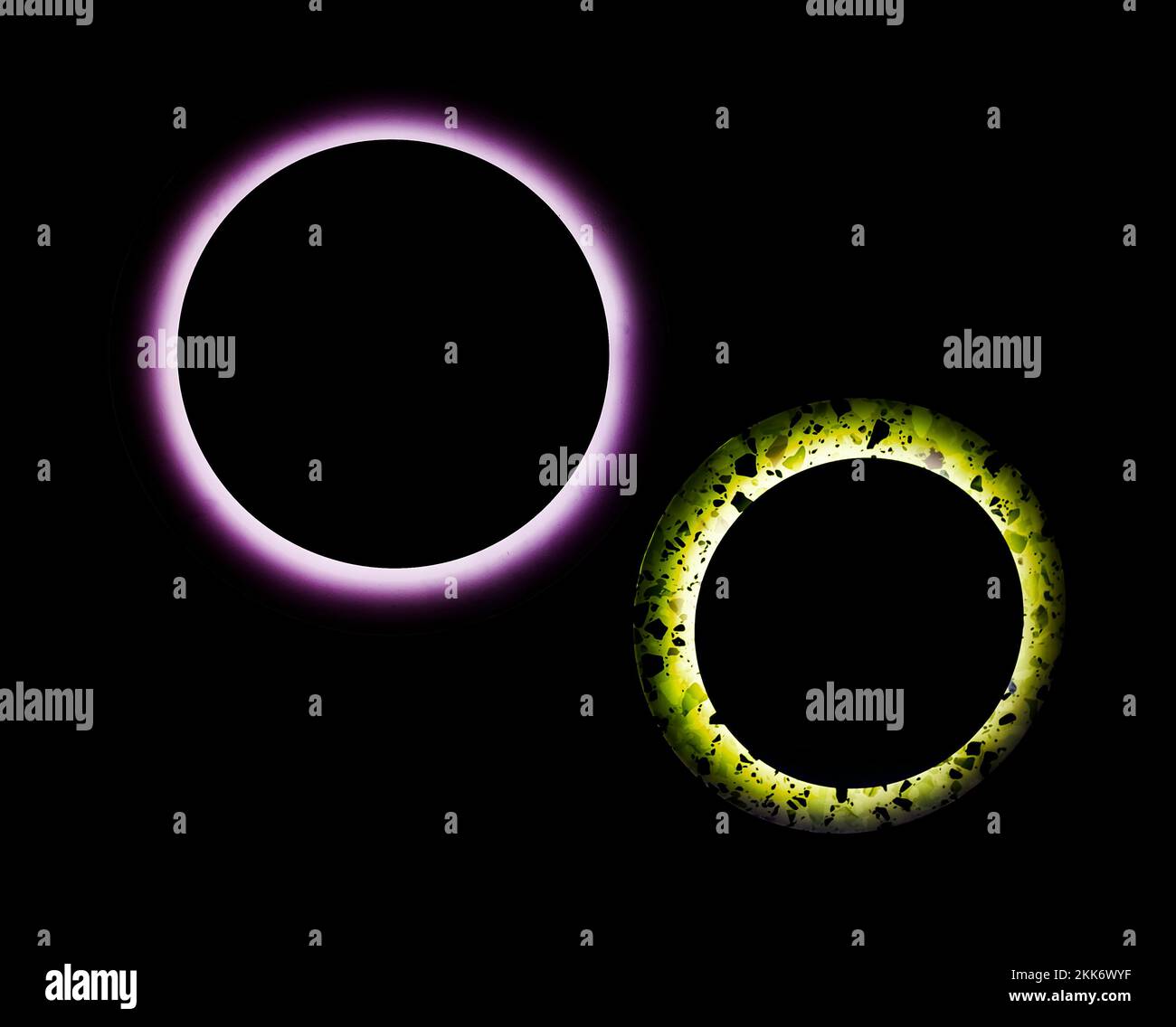 Abstract circle led light on black background Stock Photo - Alamy