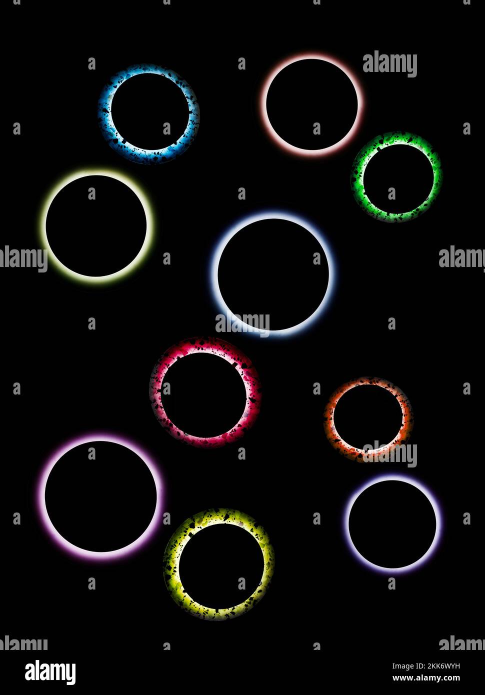 Abstract circle led light on black background Stock Photo - Alamy
