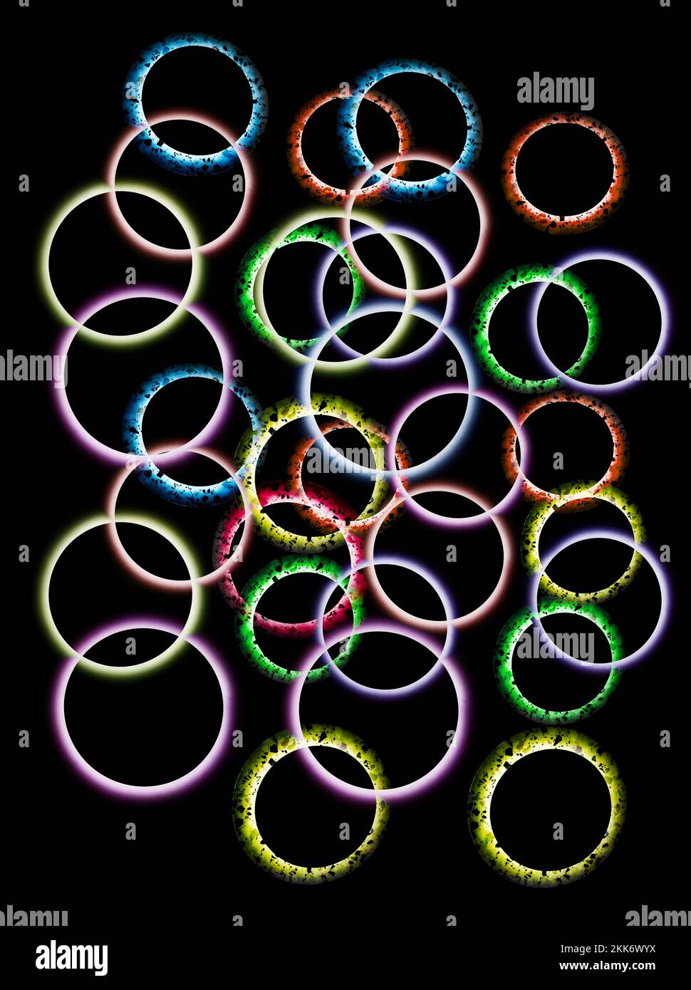 Abstract circle led light on black background Stock Photo - Alamy