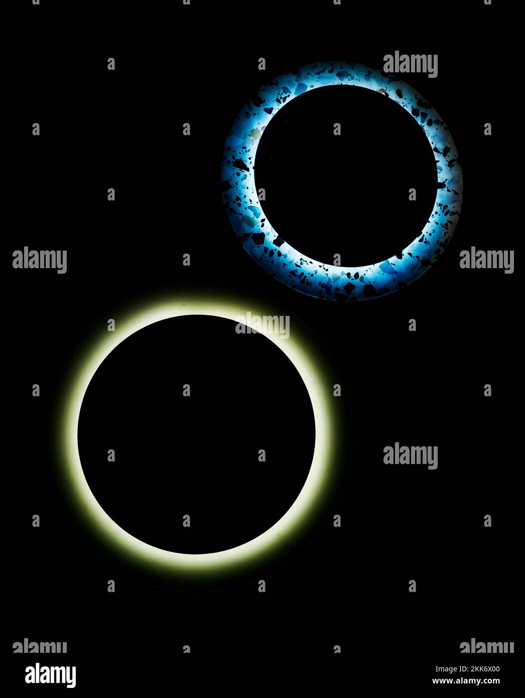 Abstract circle led light on black background Stock Photo - Alamy