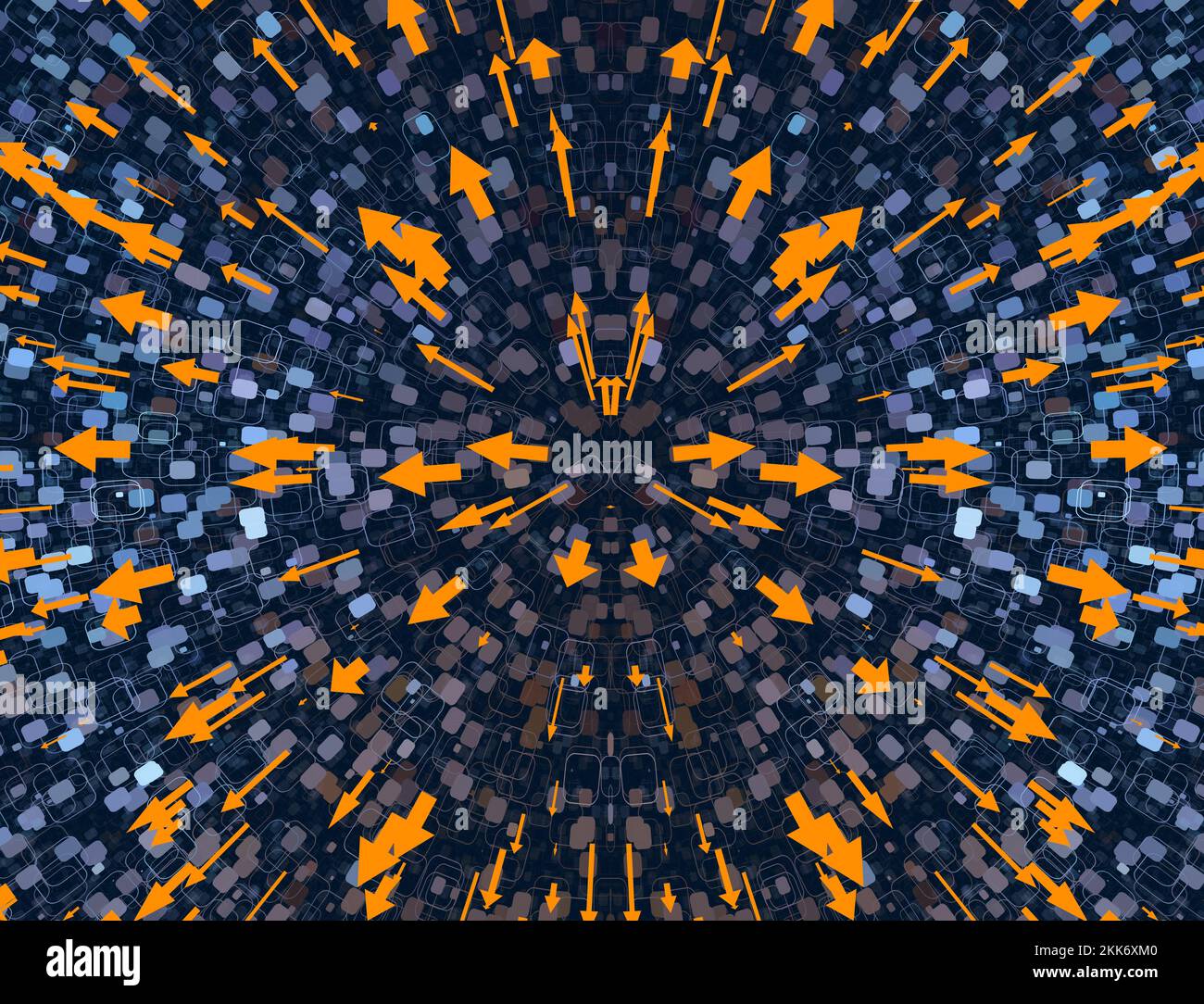 arrows illustration from center to edge Stock Photo - Alamy