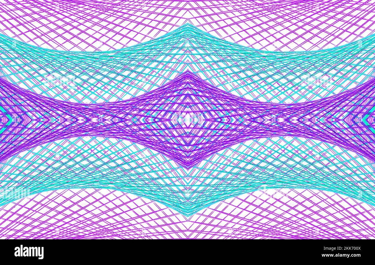 color string art abstract pattern on white background Stock Photo - Alamy