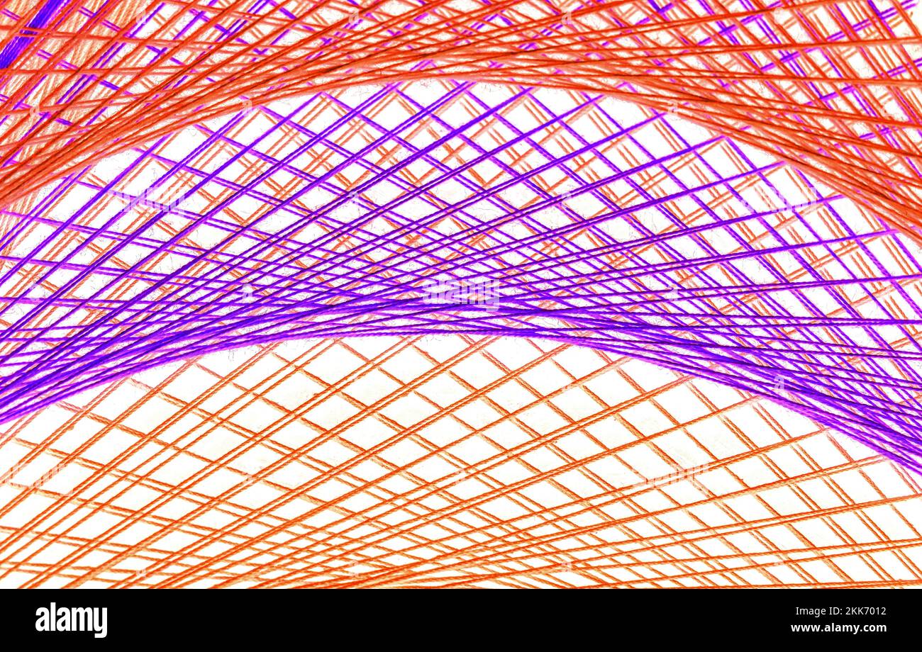 color string art abstract pattern on white background Stock Photo - Alamy