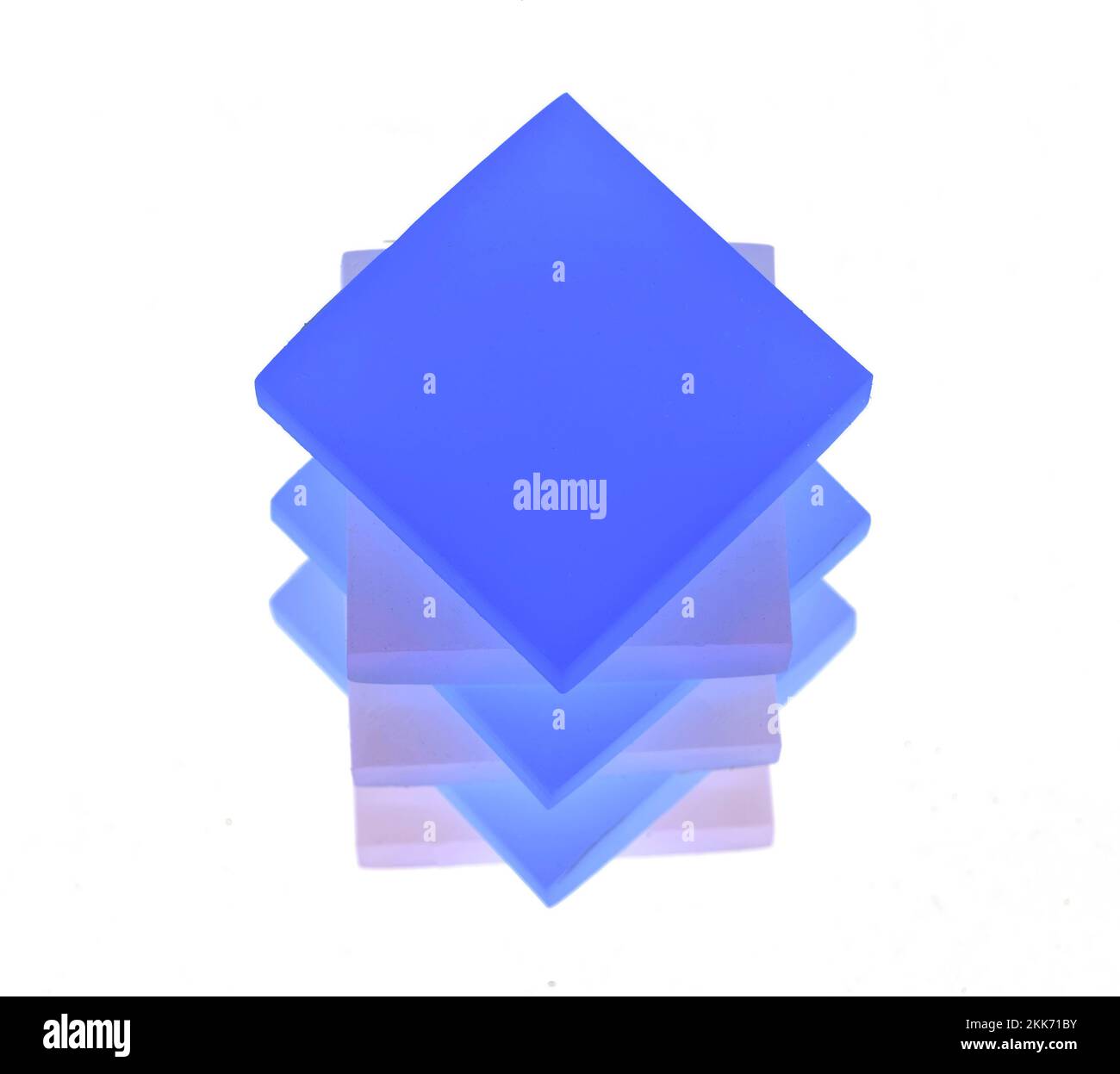 fluorescent blue squares on a white background Stock Photo - Alamy