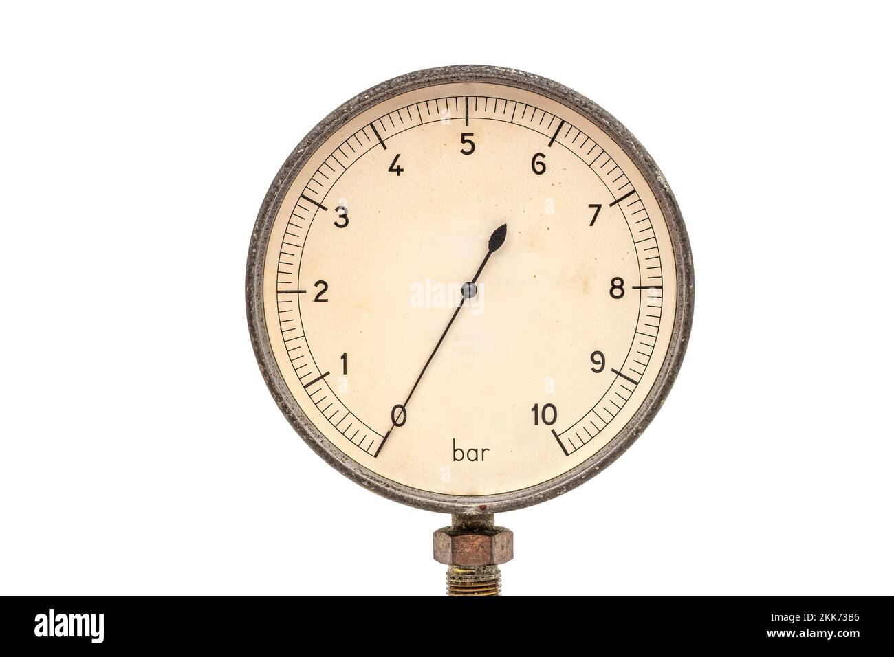 Old vintage pressure gauge on a white background Stock Photo - Alamy