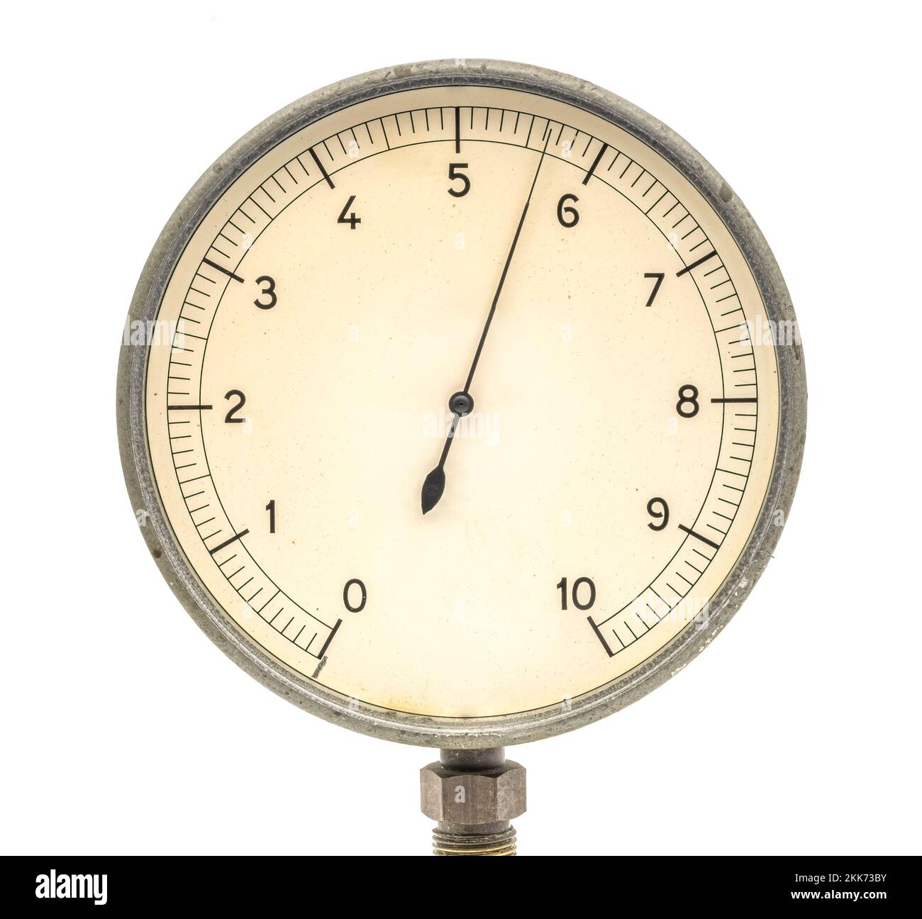 Old vintage pressure gauge on a white background Stock Photo - Alamy