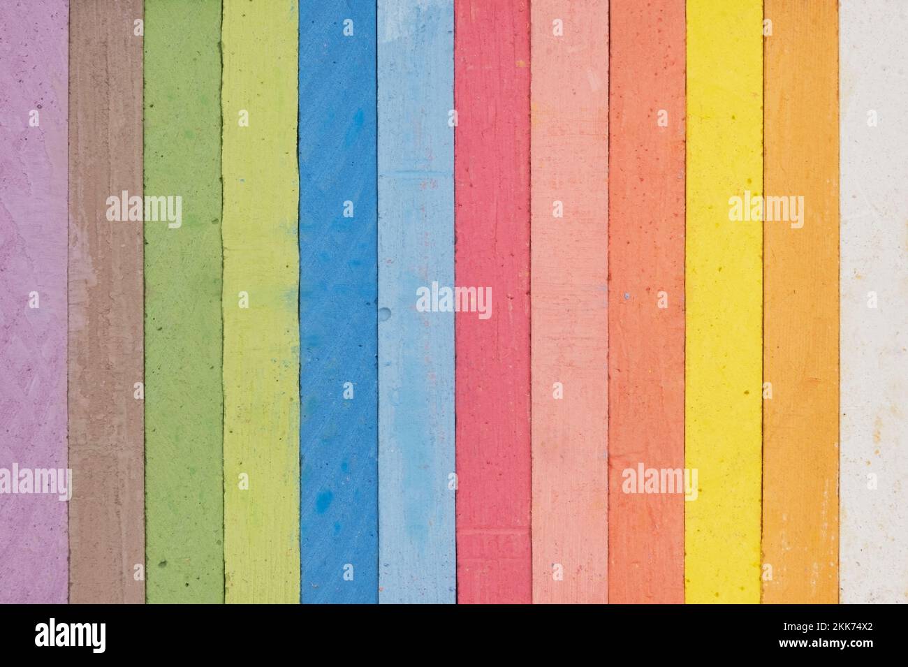 row of colorful chalk background Stock Photo - Alamy