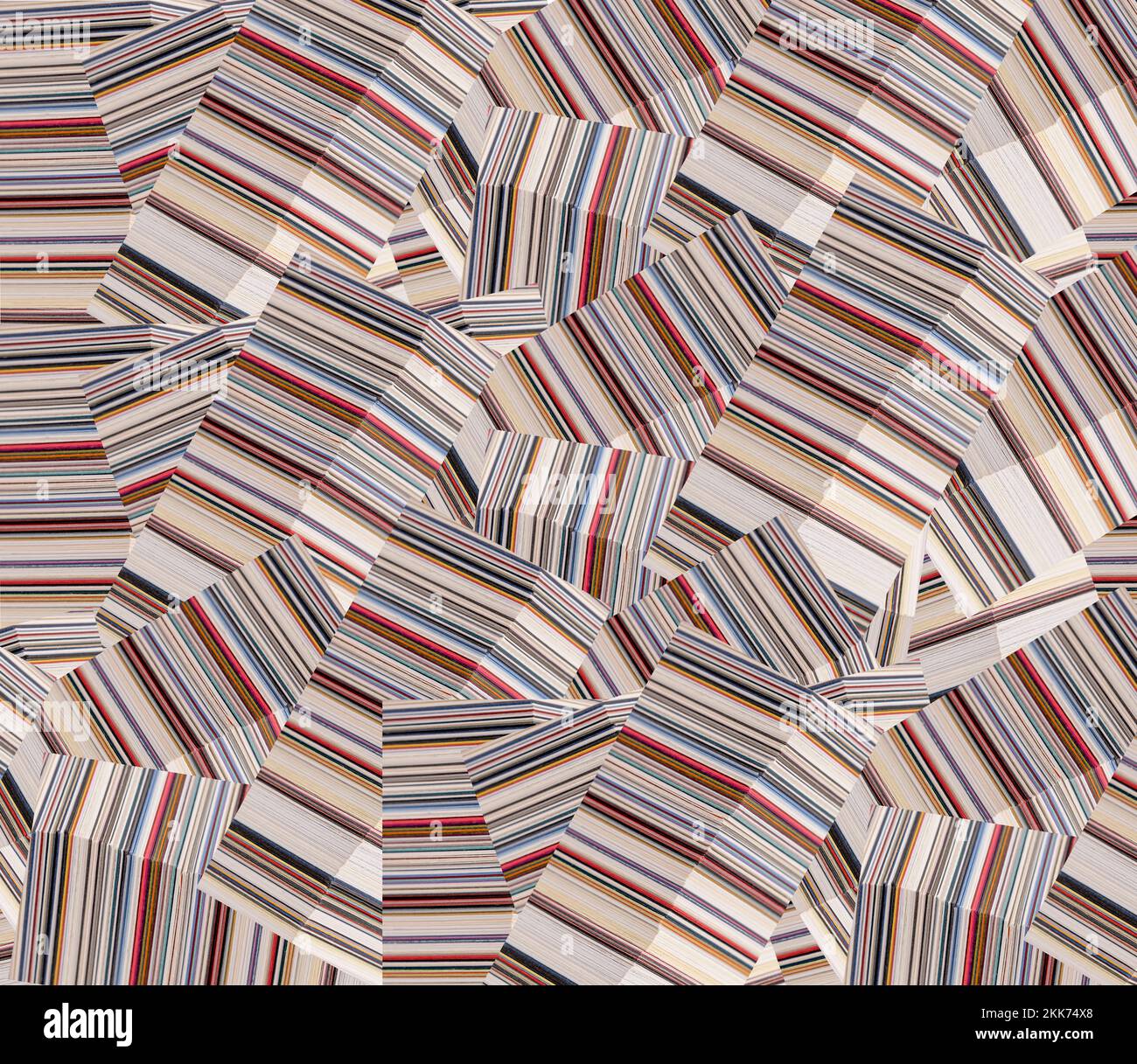 sheets of paper of various colors and thicknesses, cross section Stock ...