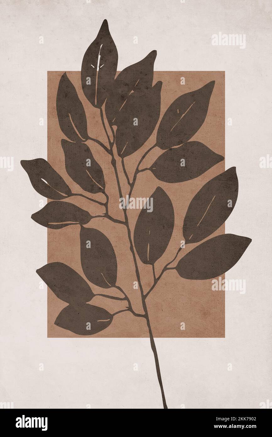 Printable trendy botanical card. Use for cover, wallpaper, wall art ...