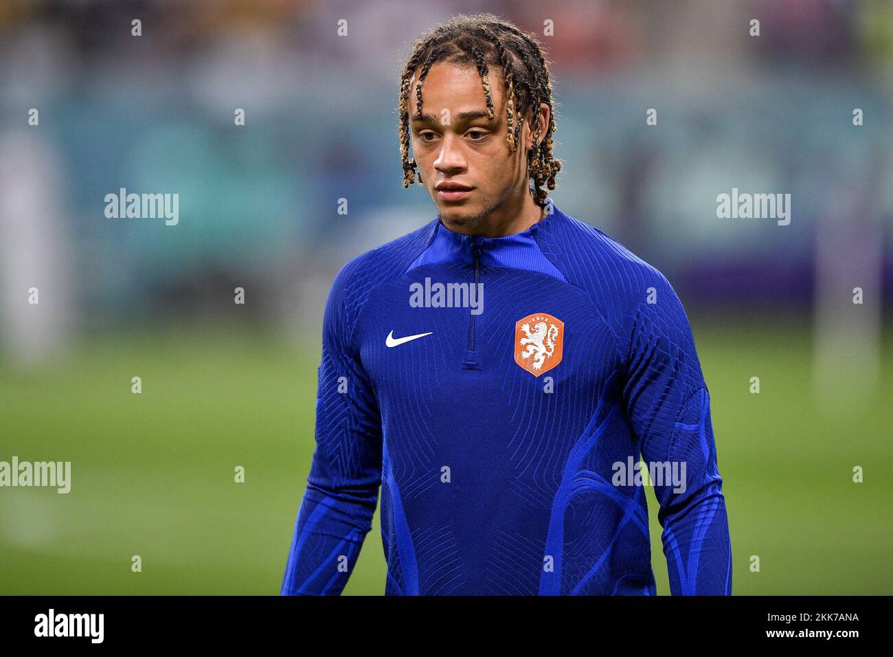 DOHA, QATAR - NOVEMBER 25: Xavi Simons of the Netherlands prior to the ...
