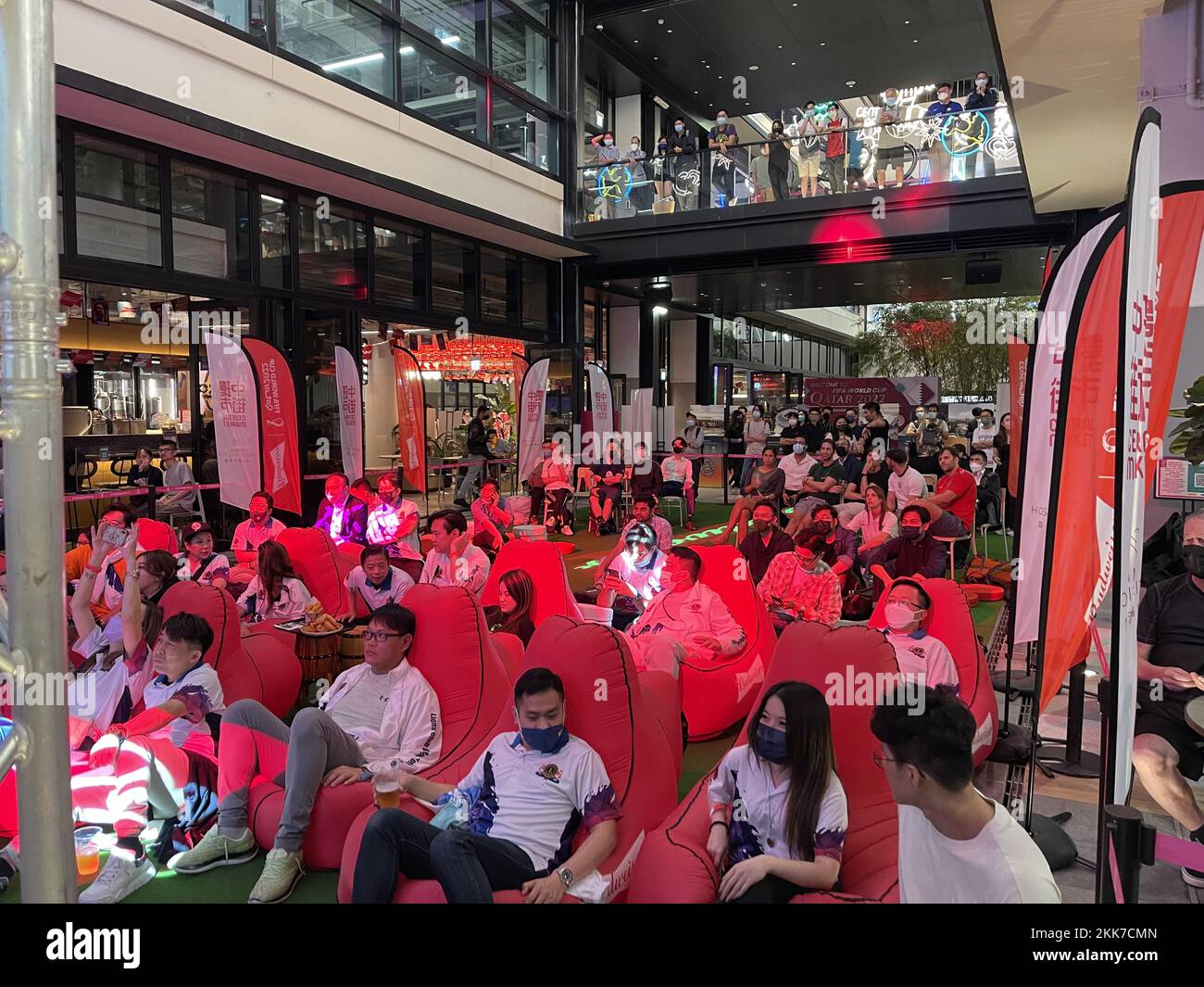 Football fans in Central Market. 21NOV22 SCMP/ Oscar Liu Stock Photo ...