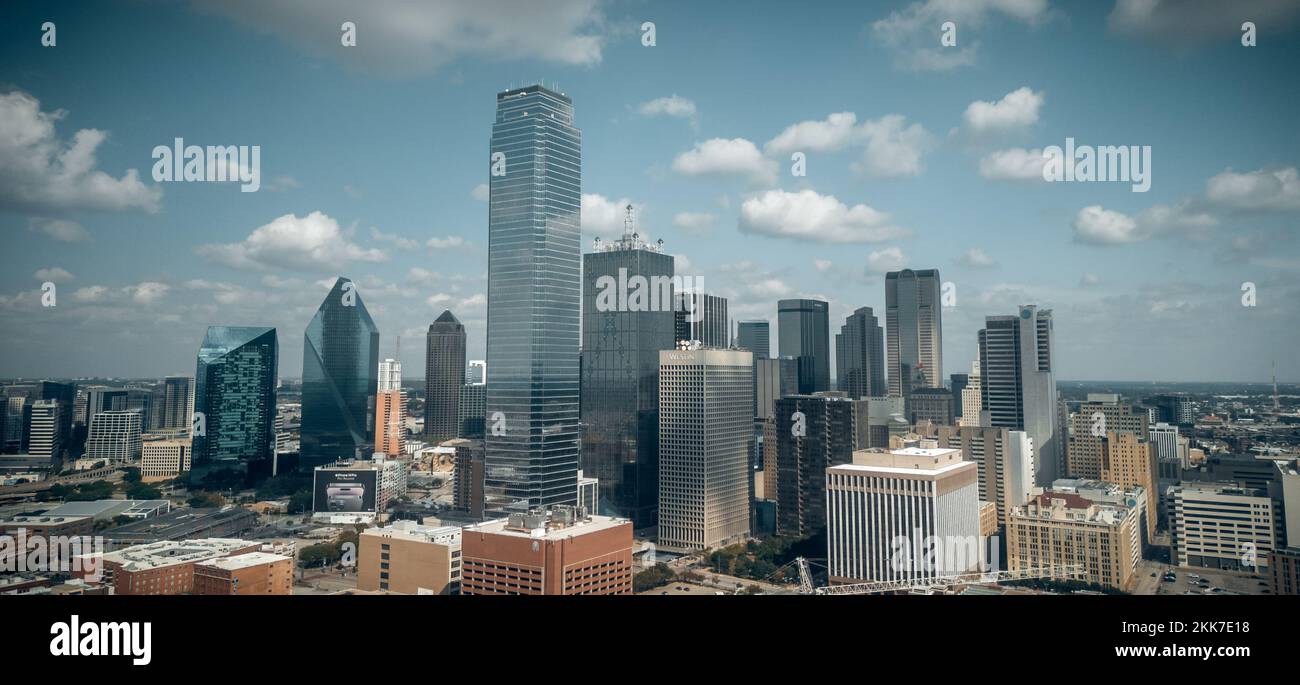 Aerial view over the city of Dallas Texas - DALLAS, UNITED STATES ...